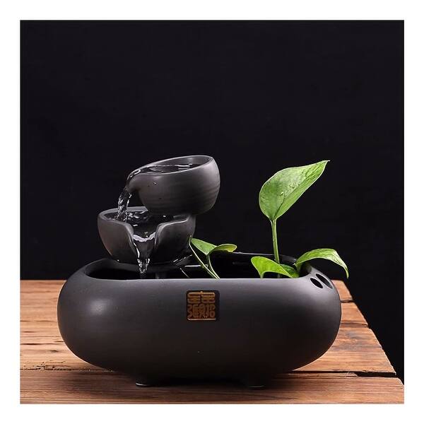 Desktop Waterfall Ceramic Waterfall Indoor Fountain Table Fountain Zen ...