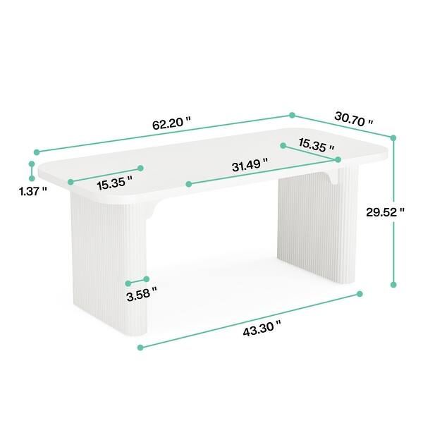 Modern 63'' Executive Computer Desk for Home Office, Simple Rectangular ...