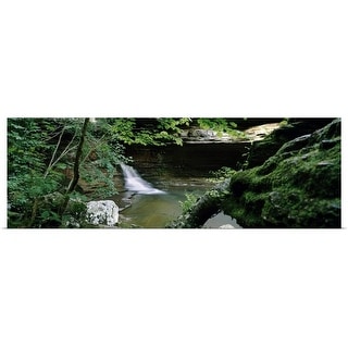 Waterfall in a forest, Natural Bridge, Lost Valley State Park, Ozark ...