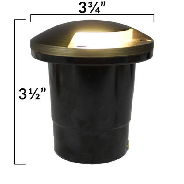 12V Composite In Ground Well Light w/ Cast Brass Bi-Directional Cover ...