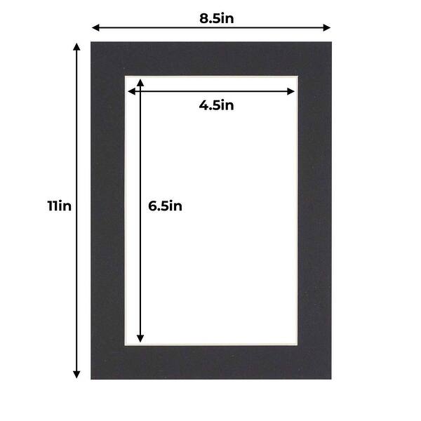 5x7 Mat for 8.5x11 Frame - Precut Mat Board Acid-Free Black 5x7 Photo ...