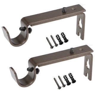 Curtain Rod Bracket Iron Single for 20mm Drapery Rod, 100x40x16mm 2Pcs ...