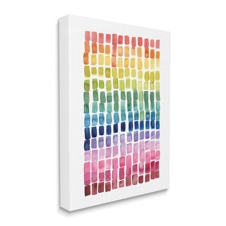 Stupell Modern Rainbow Abstraction Geometric Block Tiles Canvas Wall ...
