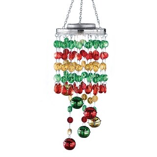 Solar Powered Chandelier with Colorful Jingle Bells - 6.250 x 6.250 x 4 ...