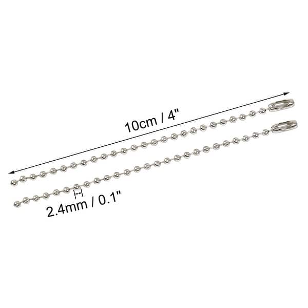 Stainless Steel Logo Bead Ball Chain Keychain Connector 4 Inche Long ...