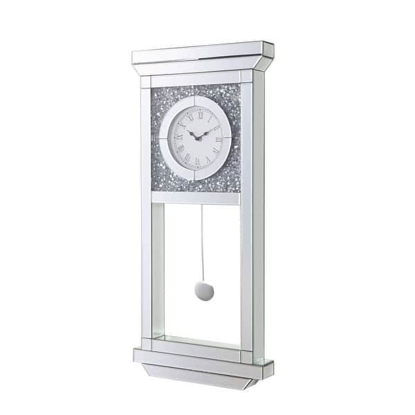 Mirrored Wall Clock with Sparkle Twinkle Acrylic Diamond and Pendulum ...