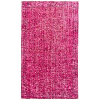 ECARPETGALLERY Hand-knotted Color Transition Dark Pink Wool Rug - 5'3 x ...
