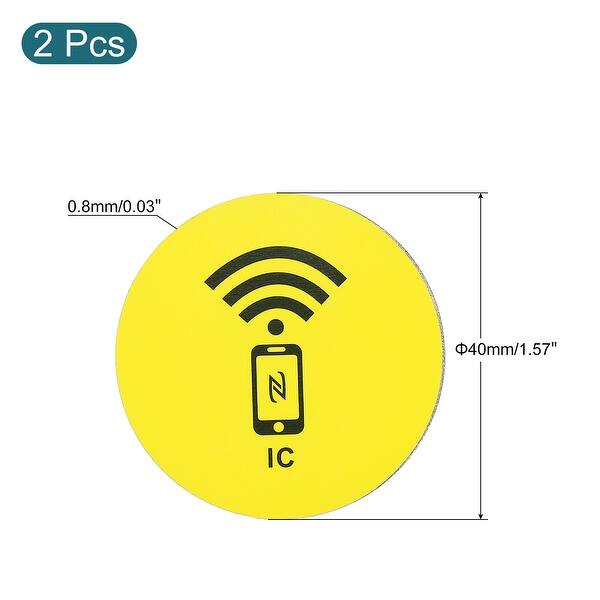 2Pcs NFC Tags Stickers M1 RFID Label 13.56MHz Rewritable Back Adhesive ...