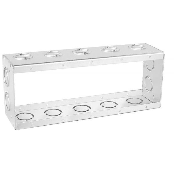 1 Pc, Masonry Box Extension Ring, Five Gang, 3-1/2 in. Deep, Zinc ...