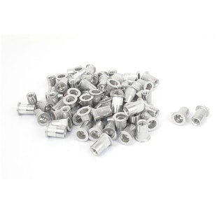 M6x15mm Aluminum Flat Head Ribbed Body Rivet Nuts Insert Nutserts ...