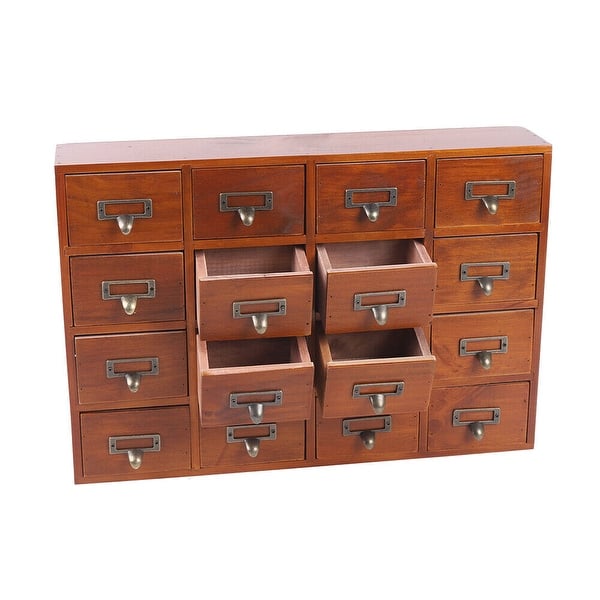 Traditional 16 Drawers Wood Apothecary Chest Storage Cabinet - Bed Bath ...