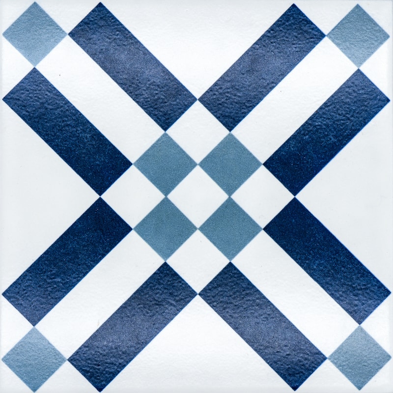 Valencia 8x8 Ceramic Floor & Wall Tile, Dark & Light Blue - Overstock ...