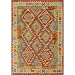 Reversible Kilim Oriental Area Rug Hand-woven Multi-Color Wool Carpet ...