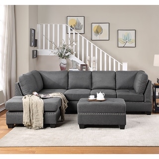 Reversible Sectional Sofa with Storage Ottoman - Bed Bath & Beyond ...