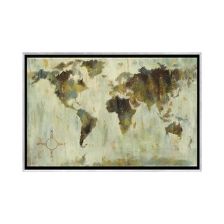 iCanvas "Bronze World Map" by Silvia Vassileva Framed - Bed Bath ...