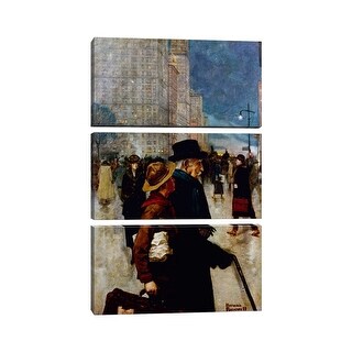 iCanvas "The Daily Good Turn" by Norman Rockwell 3-Piece Canvas Wall ...