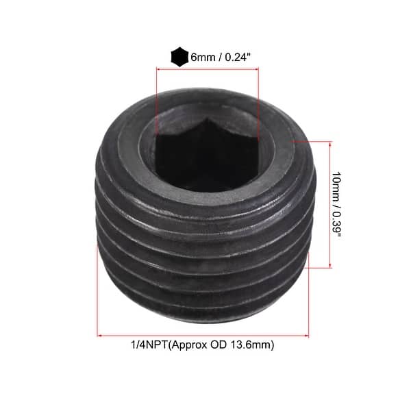 Carbon Steel Internal Hex NPT Male Thread Socket Pipe Plug Black, 5Pcs ...