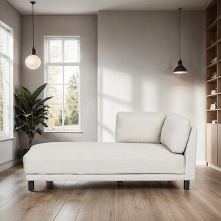 Sophisticated One-Armed Chaise Lounge with Cozy Cushions, Beige - Bed ...