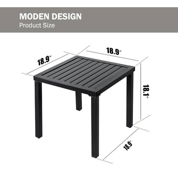 Square Metal End Table Coffee Table in Black - Bed Bath & Beyond - 35062160