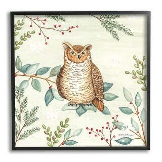 Stupell Owl in Woodland Winter Framed Giclee Art Design by Deb Strain - Bed Bath & Beyond - 39060154