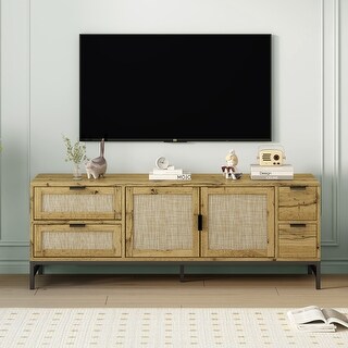 Sleek Boho Style TV Stand Entertainment Center TV Cabinet - Bed Bath ...