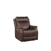 Leatherette Recliners Dual-Power Theater Seating Built-in USB Port ...