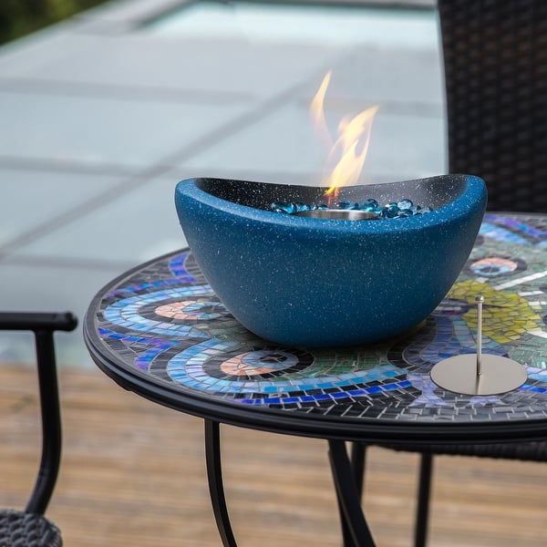Blue-Black Tabletop Fire Pit with Spray Dot - Bed Bath & Beyond - 39499517