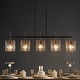 Kasy 5-Light Mid-Century Modern Chandelier Linear Smoke-gray Glass ...