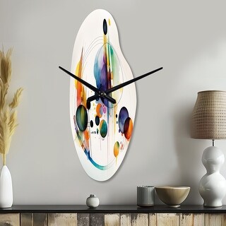 Multi-Color Watercolor Geometric Art I - Abstract Geometric Wall Clocks ...