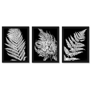 Ferns In White Chaos & Wonder Design Botanical 2 - 3 Piece Framed ...