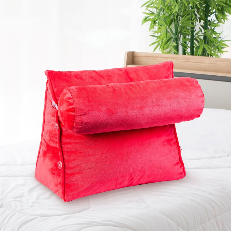 Cheer Collection Wedge Shaped Support Pillow and Bed Rest Cushion ...