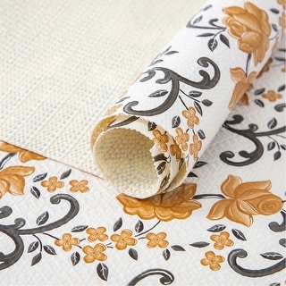 Printed foam kitchen shelf liner Great Yellow Blossoms - Bed Bath ...