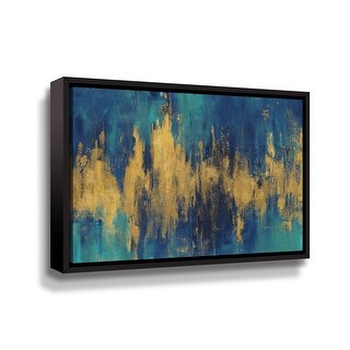 Blue And Gold Abstract Crop Floater-Framed Gallery Wrapped Canvas - Bed ...