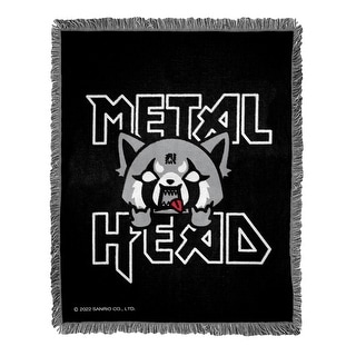 Sanrio Aggretsuko Metal Head Jacquard Throw Blanket - Bed Bath & Beyond ...