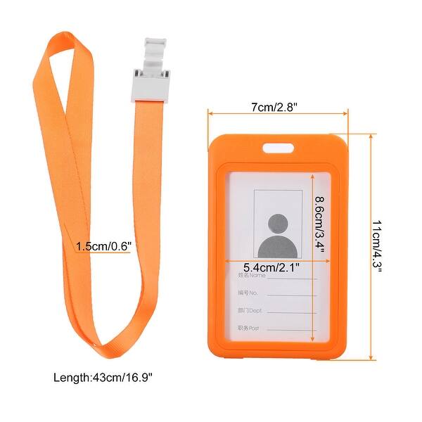 ID Badge Holders 4.3x2.8 Inch Vertical Name Tags ABS Double Sided 4Pcs ...