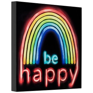 American Art Decor Be Happy Neon Wall Art Decor (15" x 15") - Bed Bath ...