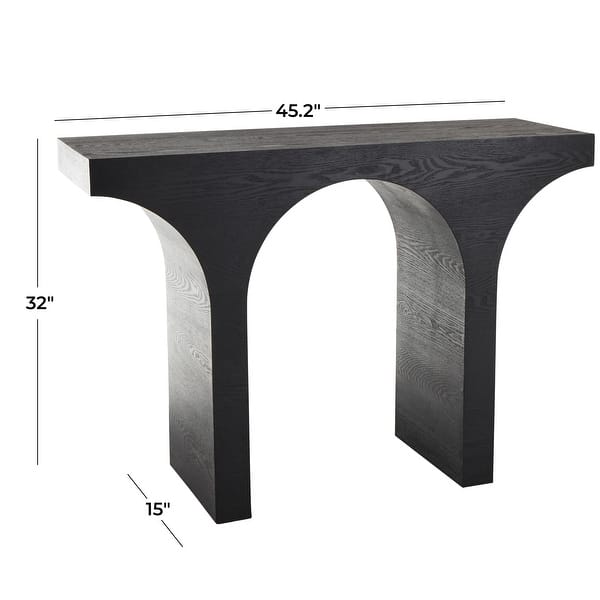Black Wood Cutout Arch Abstract Console Table - Bed Bath & Beyond ...