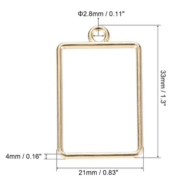 30Pcs Resin Pendants Frames 33x21mm Rectangle Alloy Hollow Charms ...