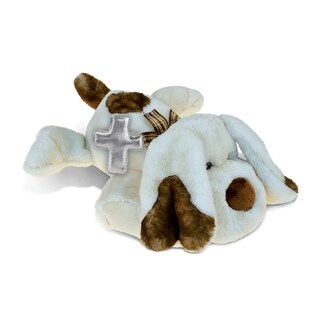 DolliBu Cute Lying Dog Stuffed Animal with Silver Cross Plush Toy - 14 ...