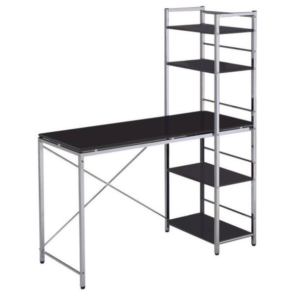 47" Black And Chrome Computer Desk - Bed Bath & Beyond - 37108887