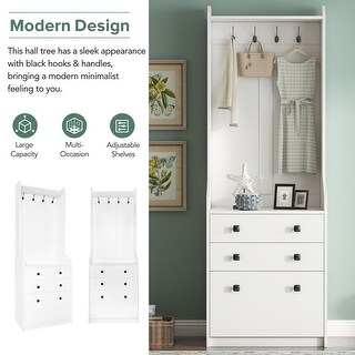 Modern Minimalist Coat Rack Hall Tree, Large Capacity Coat Rack - Bed ...