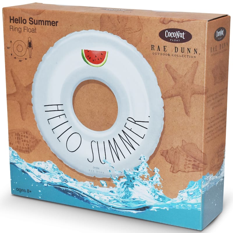 Rae Dunn: Hello Summer - 48" Ring Float - CocoNut Float, Inflatable ...