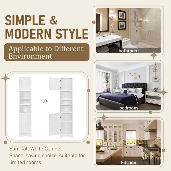 67in Tall Corner Cabinet Trapezoid Bathroom Storage Cabinet - Bed Bath ...