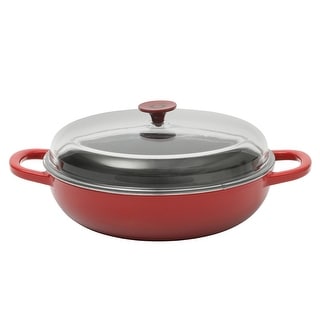 Crock Pot 5 Quart Enameled Cast Iron Multi-Purpose Pan and Borosilicate ...