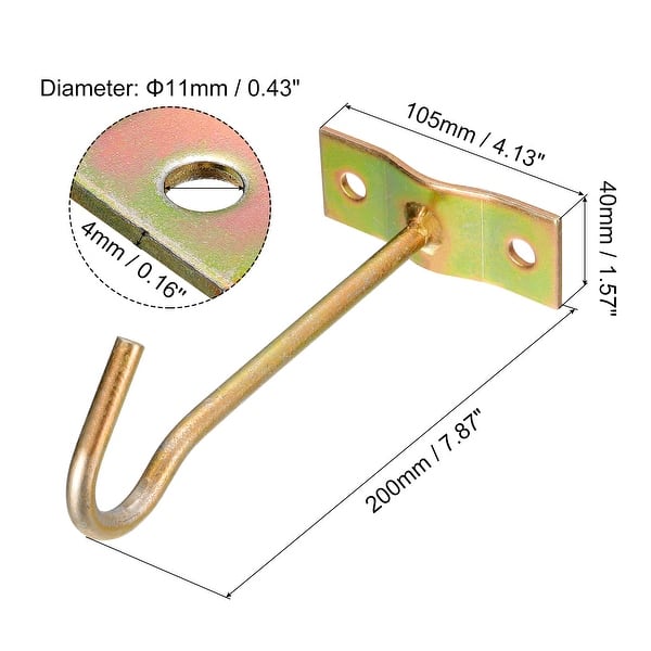 Ceiling Hooks, 2Pcs Screw Mounted Top Long Hooks for Hanging Fans - Bed ...