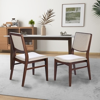 Sora Solid Wood Japandi Style Linen Dining Chair (Set of 2) - Bed Bath ...