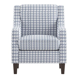 Bonne Blue Houndstooth Print Upholstery Accent Chair - 32 x 30 x 38 ...