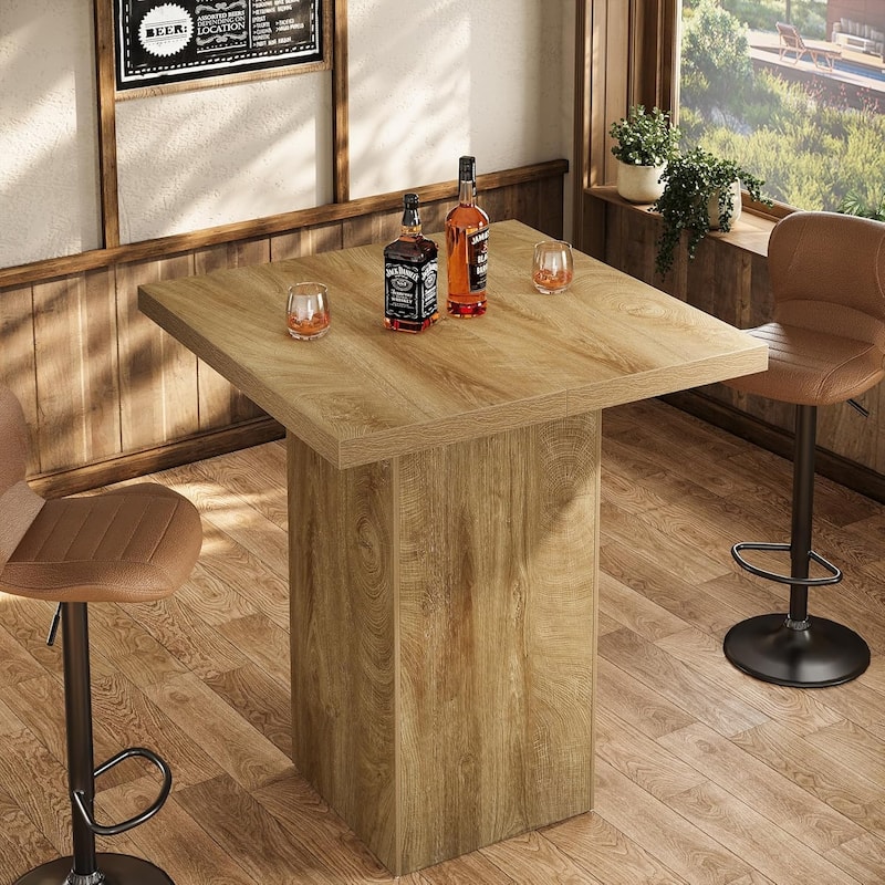Square Bar Table, 39.4" H Industrial High Top Table - Overstock - 44153468