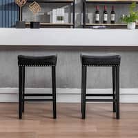 Counter Height 29" Bar Stools for Kitchen Counter Backless Faux Leather ...