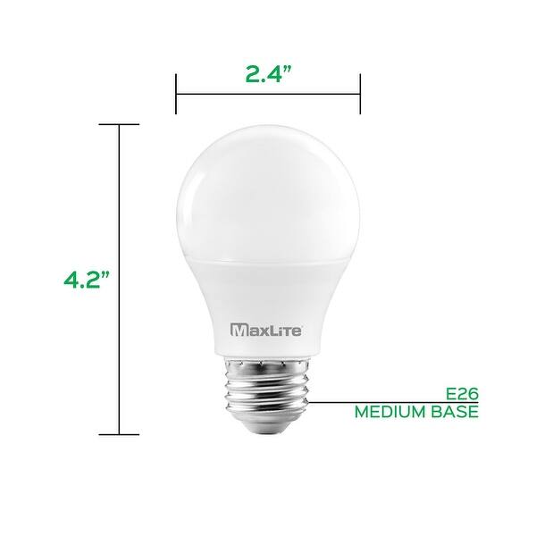 MaxLite A19 LED Bulb, Enclosed Fixture Rated, 60W Equivalent, 800 ...
